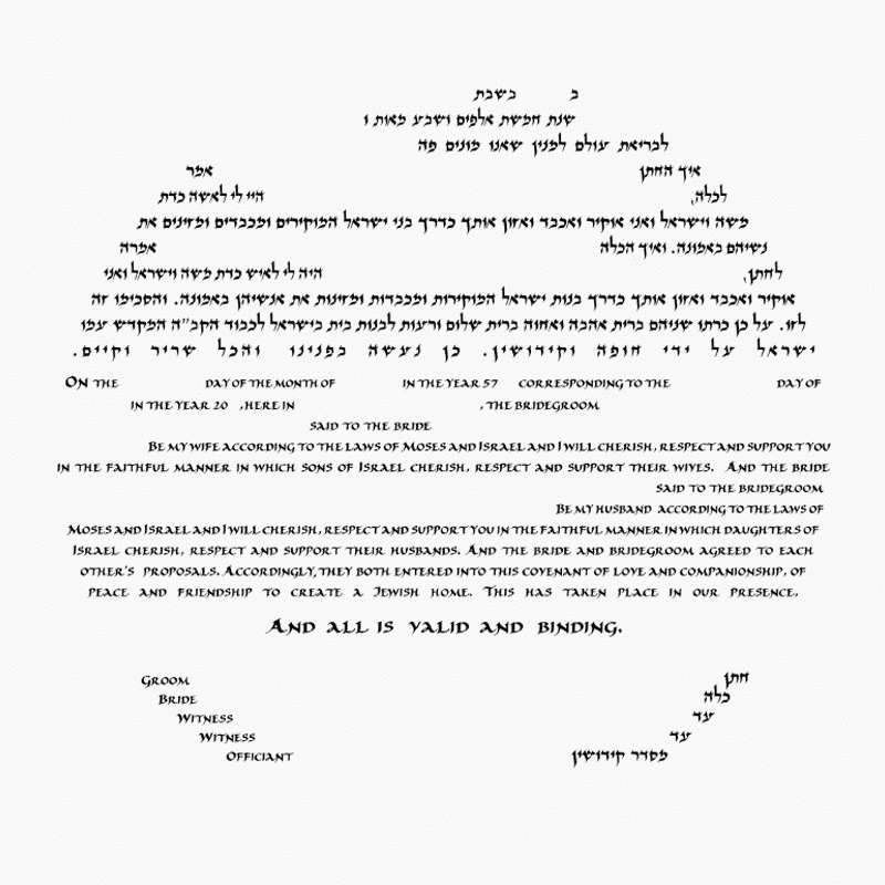 Ketubah Texts - Find the one you need